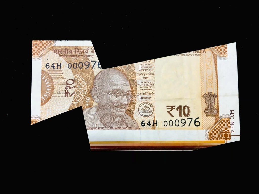 Rs 10/- India Banknote Very Unique Error Latest Issue Massive extra ...