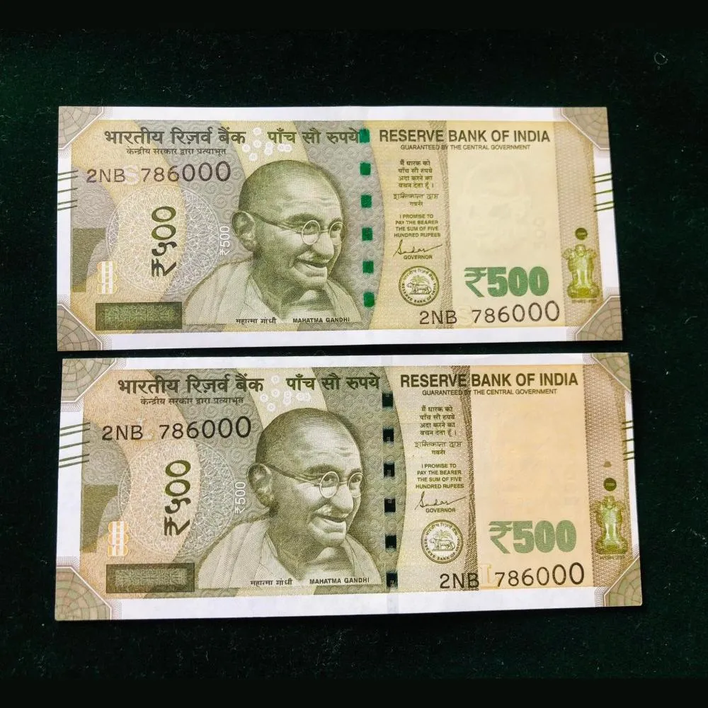 Rs 500 India Banknote TWIN PAIR 2NB 786000 SET Fancy Number Collection ...