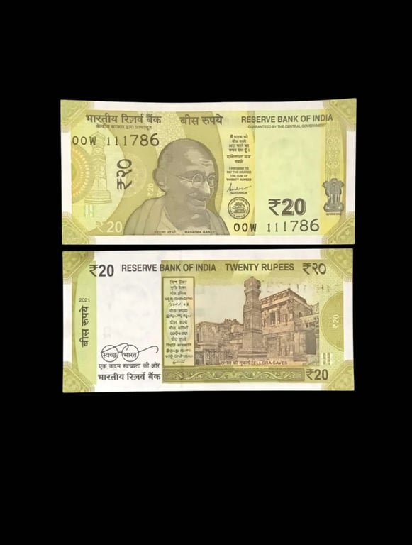 Rs 20 INDIA BANKNOTES SEMI FANCY Numbers Ending 786 Gem Unc Very Unique ...