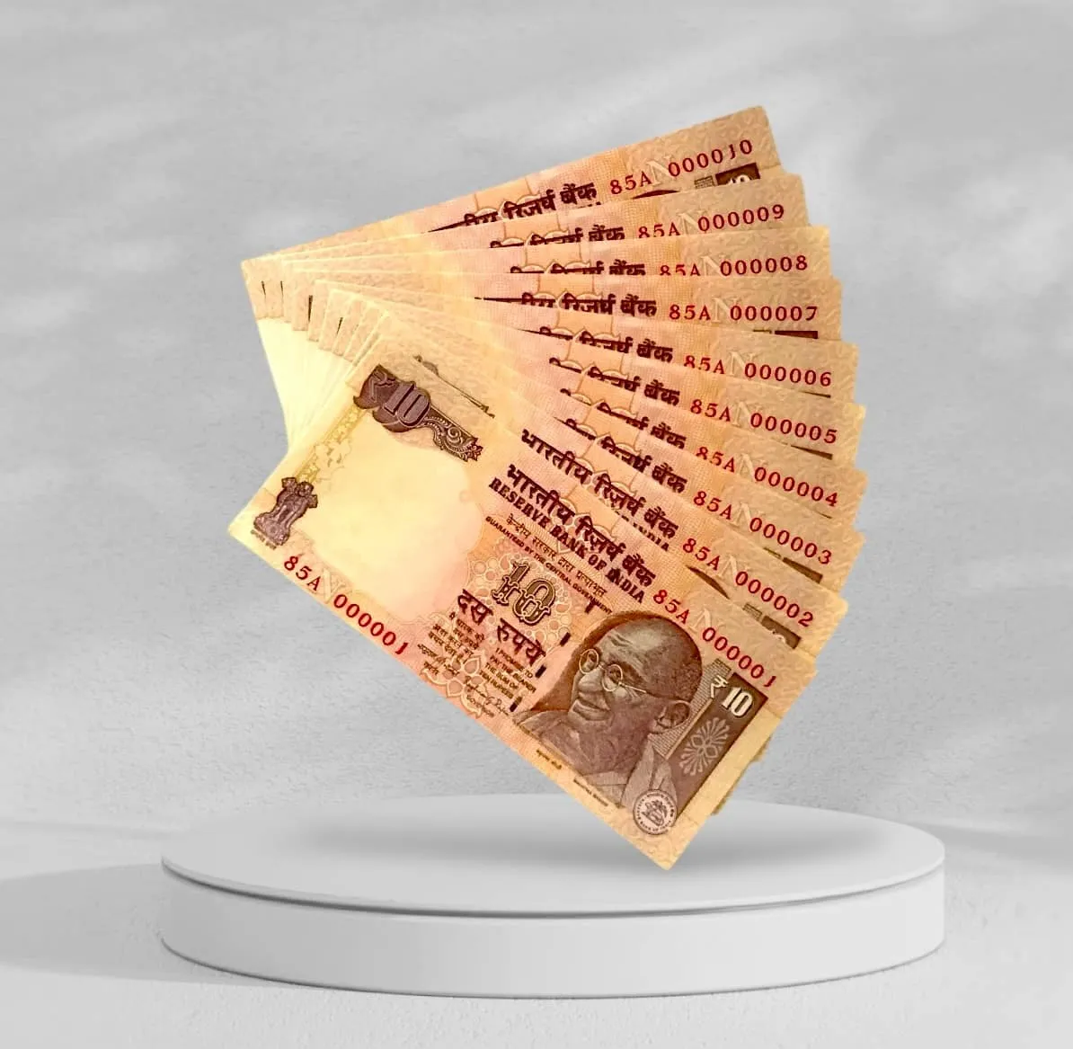 Rs 10 India Banknote Rare Issue Low Serial 000001 to 000010 Signed by ...