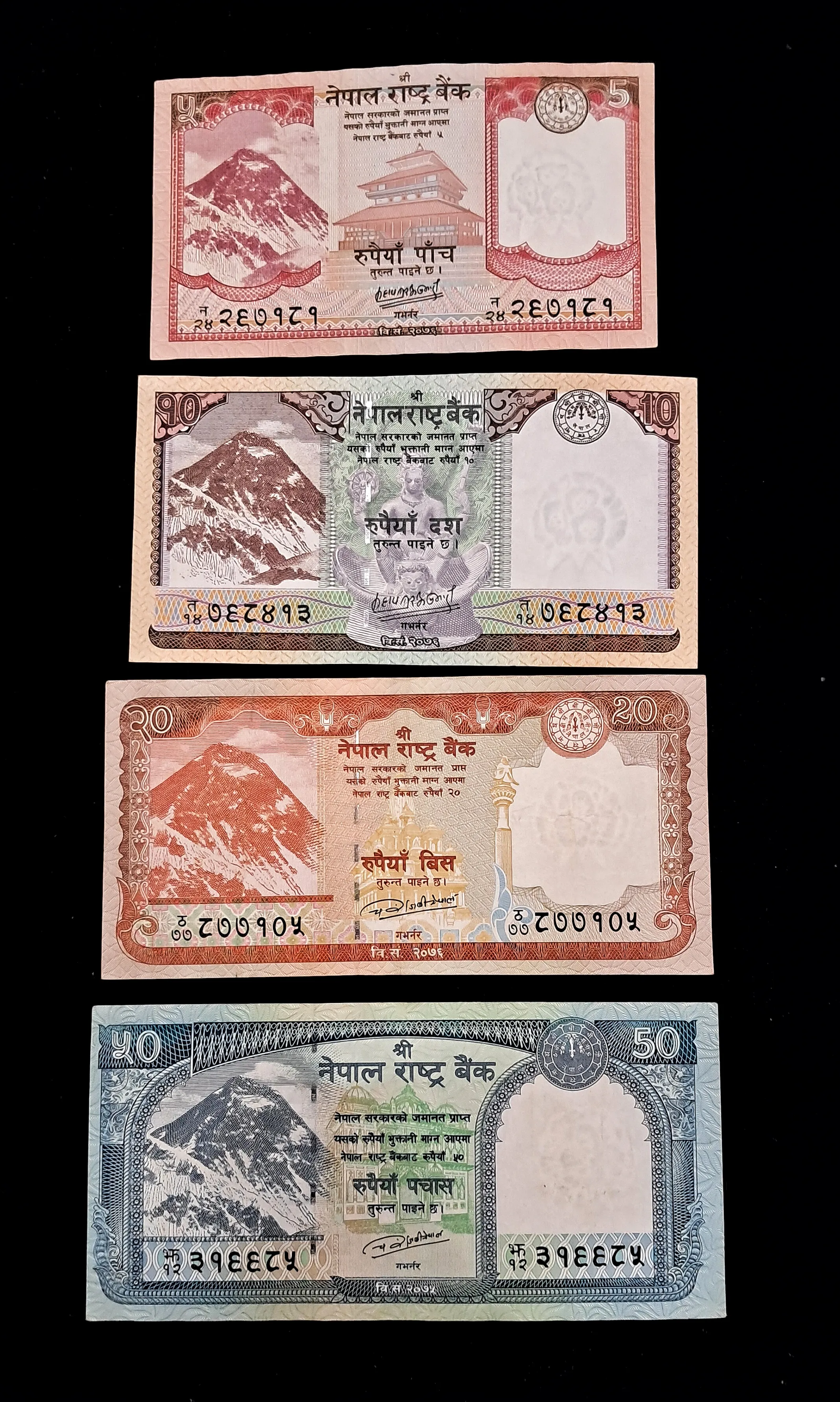 Beautiful Nepal Note Set 5, 10, 20, 50