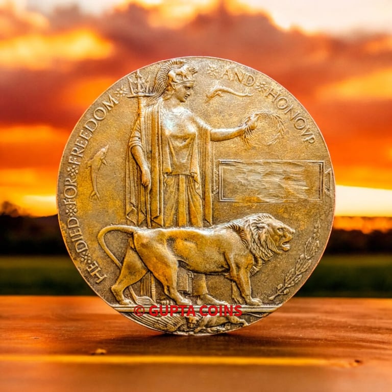 Great Britain, 1919, Memorial Plaque Medallion, First World War, Bronze