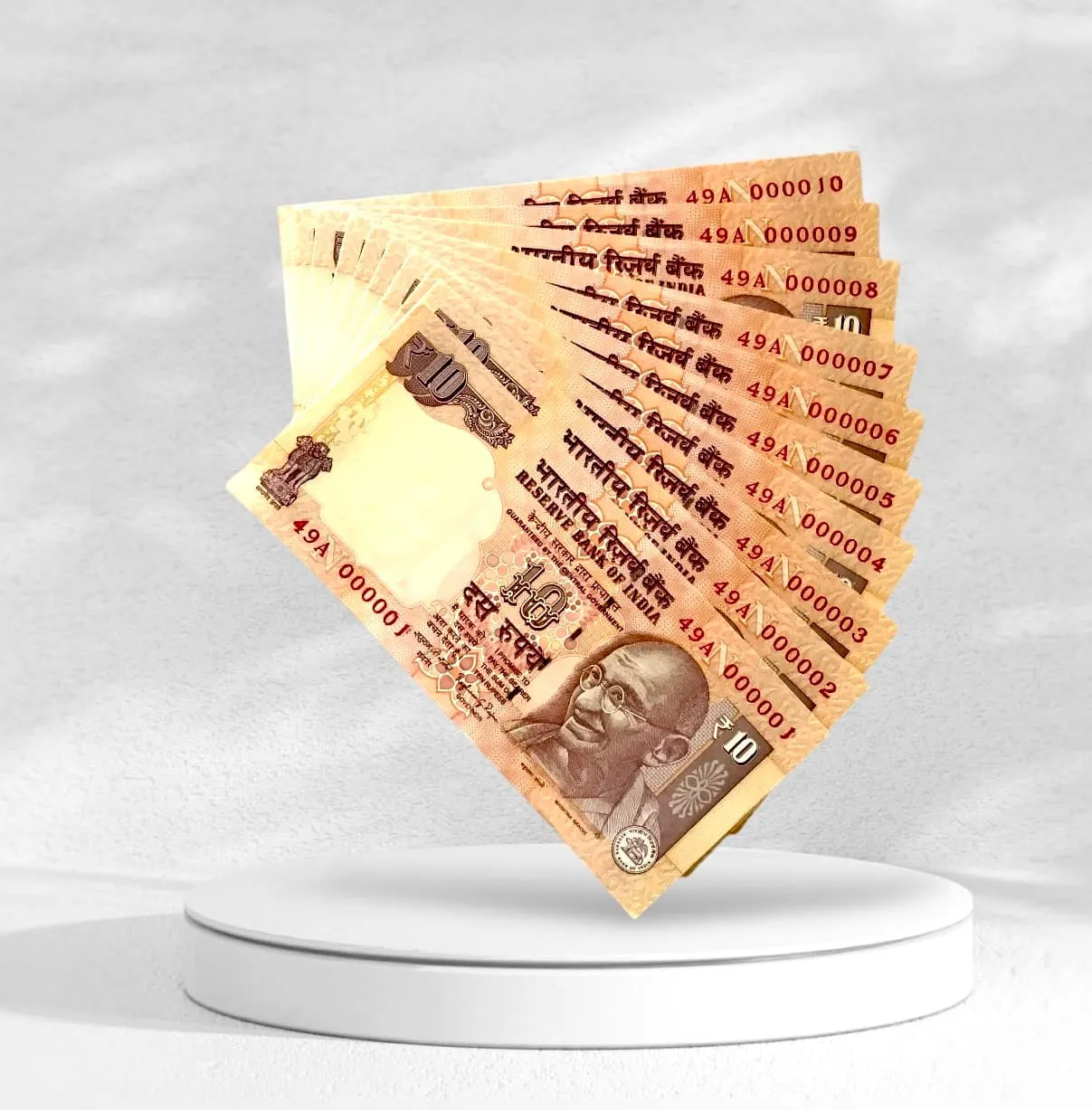 Rs 10 India Banknote Rare Issue Low Serial 000001 to 000010 Signed by ...